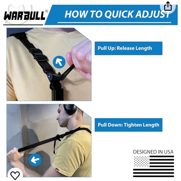 Wearables | New Warbull 2 Point Gun Sling Quick Adjust Rifle Sling With ...